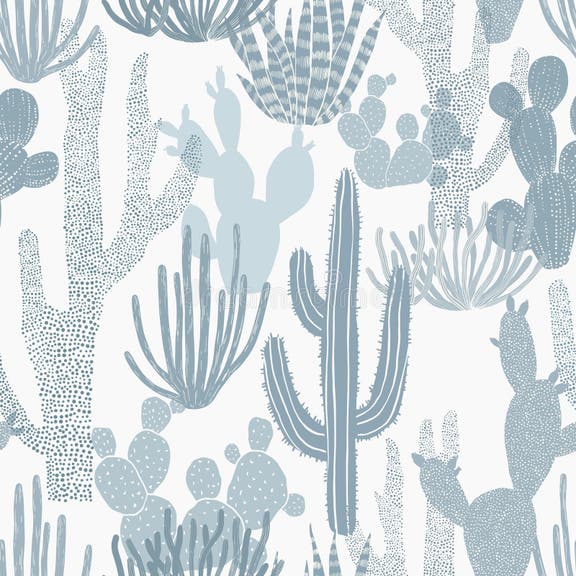 Seamless Pattern with Cacti . Wild West Surface Poster Design for All Fabrics and Prints ...