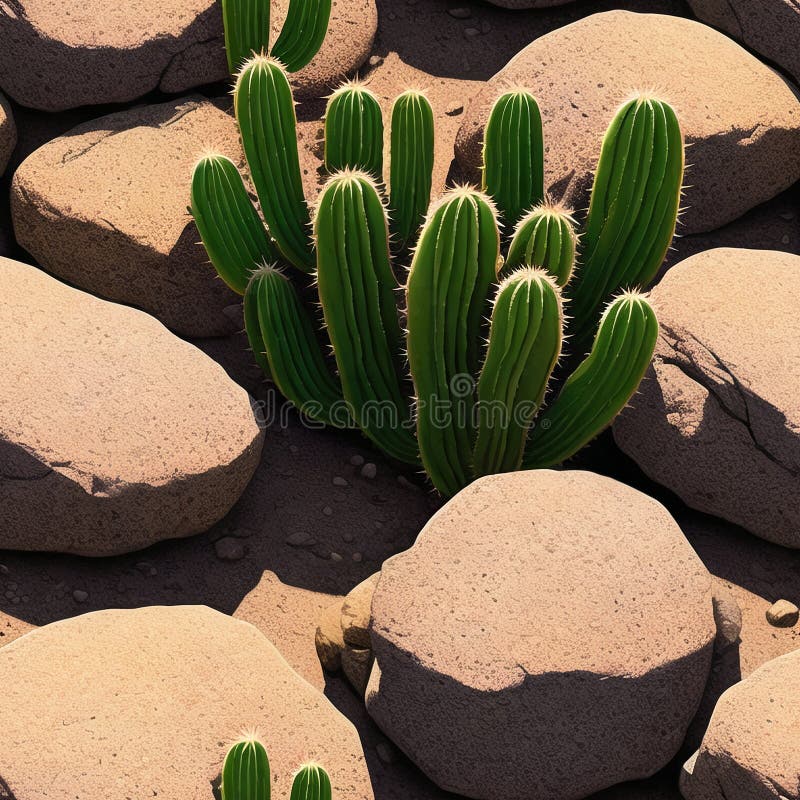 Seamless Pattern with Cactuss and Leaves Background Cacti Pattern for ...