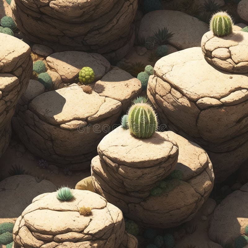 Seamless Pattern with Cactuss and Leaves Background Cacti Pattern for ...