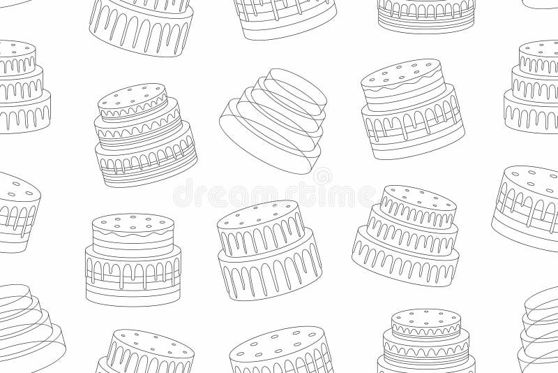 Seamless Pattern with Cakes Stock Vector - Illustration of cake ...