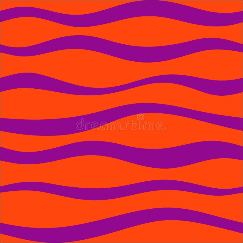 Seamless Pattern with Calm Waves in Violet and Orange Colours Stock ...