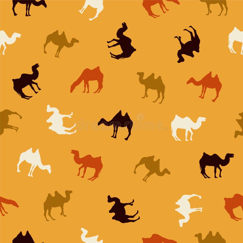Seamless pattern - camels stock vector. Illustration of wildlife - 74061350