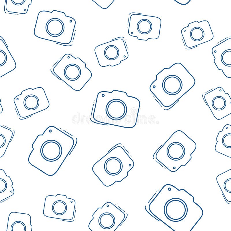 Seamless Pattern with Camera Icon Stock Vector - Illustration of camera ...