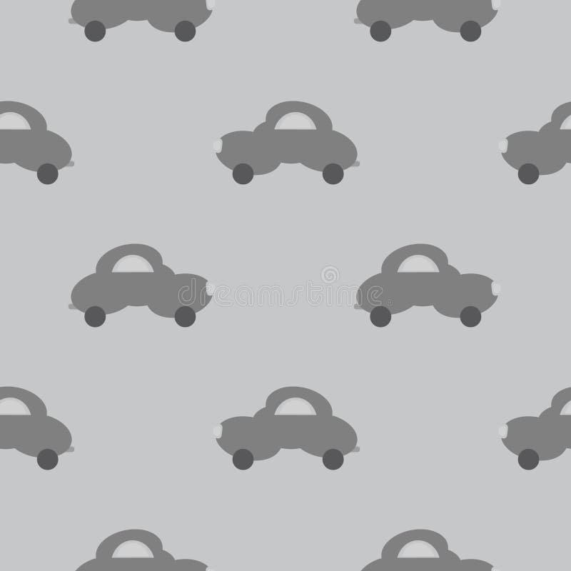 Funny Grey Car in the Shape of a Cloud. Light Grey Background. Seamless ...