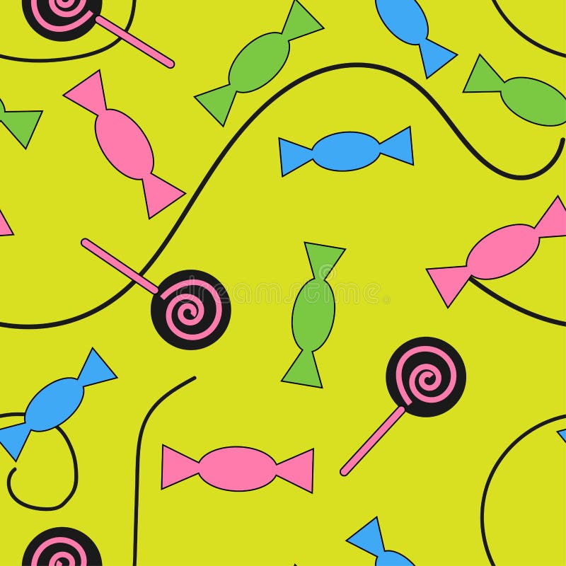 Seamless pattern candy stock vector. Illustration of candies - 83315964