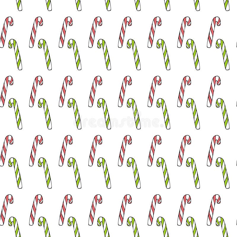 Seamless Pattern With Candy Cane Great For Christmas Projects