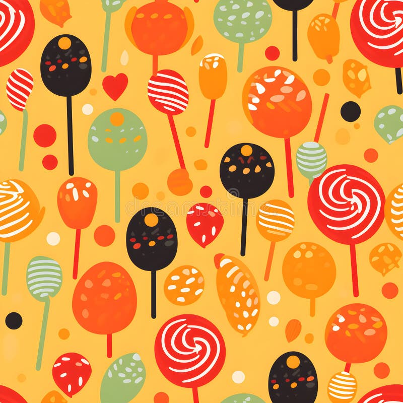 Seamless Pattern with Candy. Pattern with Sweets for Halloween ...