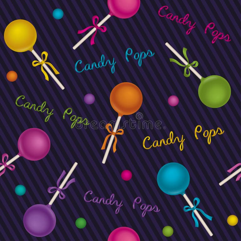 Seamless Pattern Candy Pops Stock Vector - Illustration of delicious ...