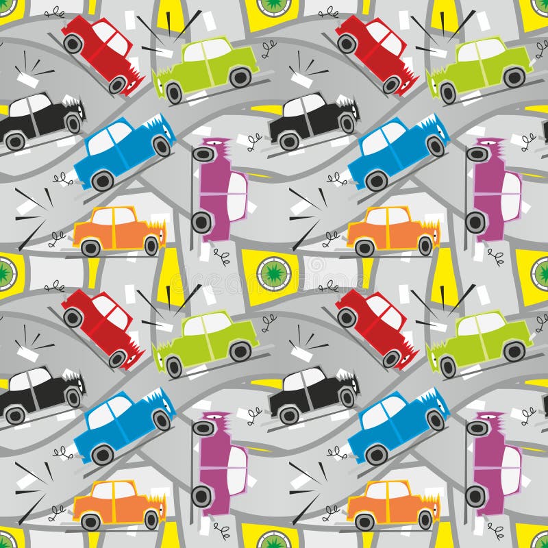 Seamless pattern car crash stock vector. Illustration of symbol - 17481139