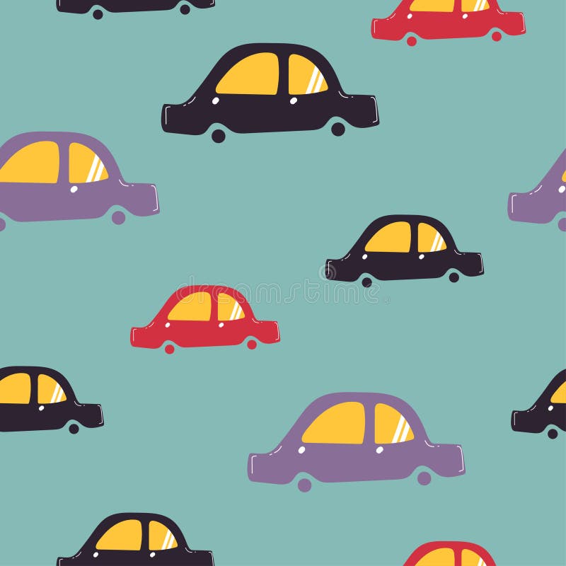 Seamless Pattern Car for Fabric Use and Background. Stock Vector ...
