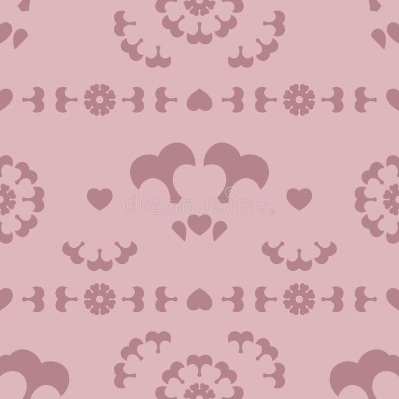 Seamless Pattern Pastel Pink. Pretty Hearts. Abstract. Vector. Stock ...