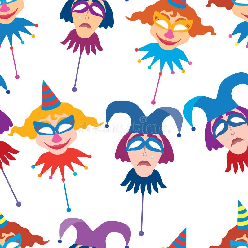 Seamless Pattern of Carnival Masks Stock Vector - Illustration of ...