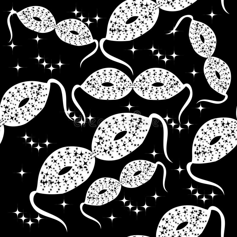 Seamless Pattern with Carnival Masks Stock Vector - Illustration of ...