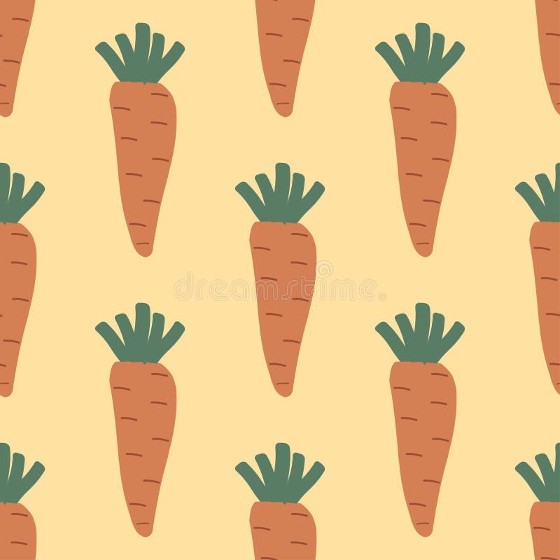 Seamless Pattern with Carrots in Cartoon Style. Vector Stock ...