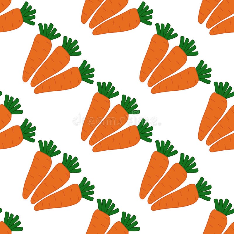 Seamless Pattern with Carrots Stock Vector - Illustration of orange ...
