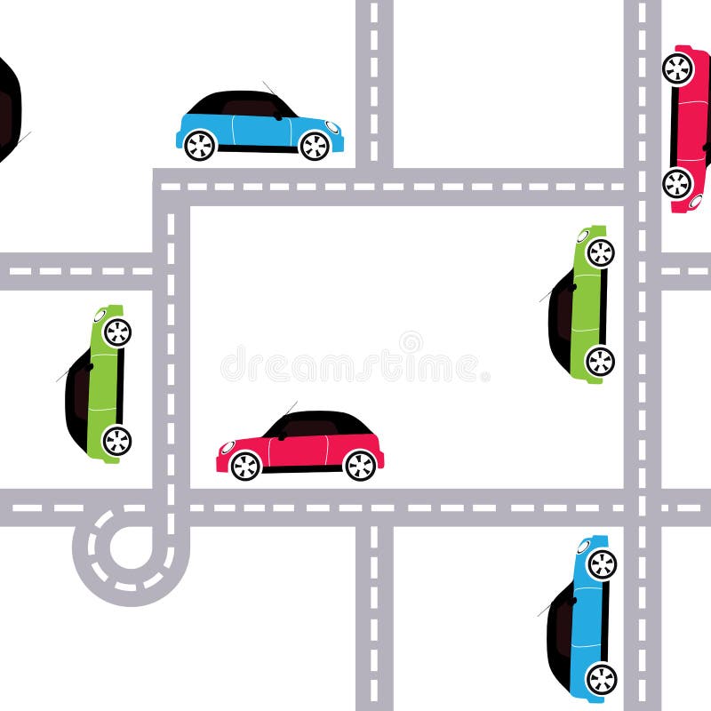 Seamless pattern of cars stock vector. Illustration of road - 25353333