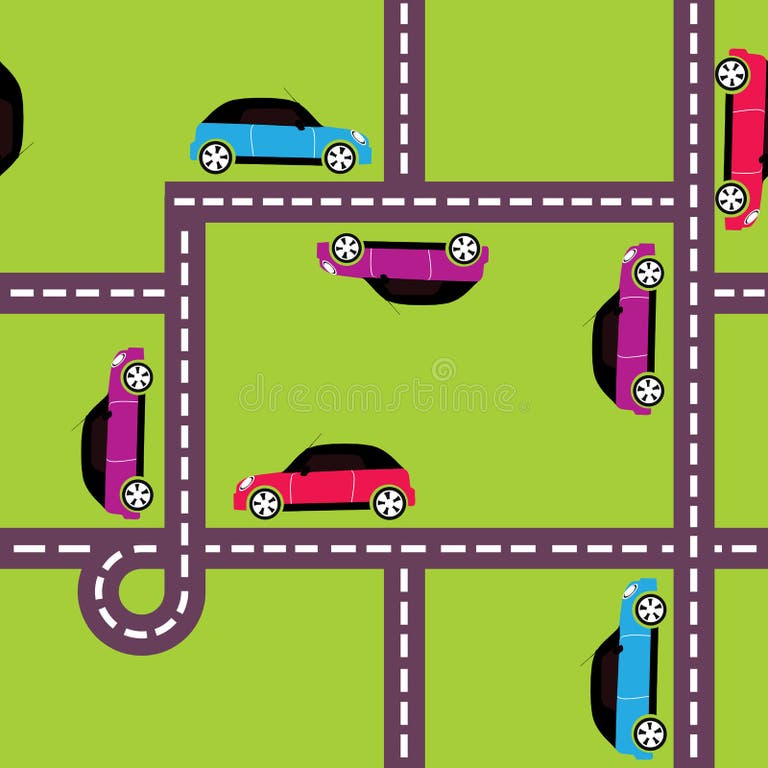 Seamless pattern of cars stock vector. Illustration of color - 25353334