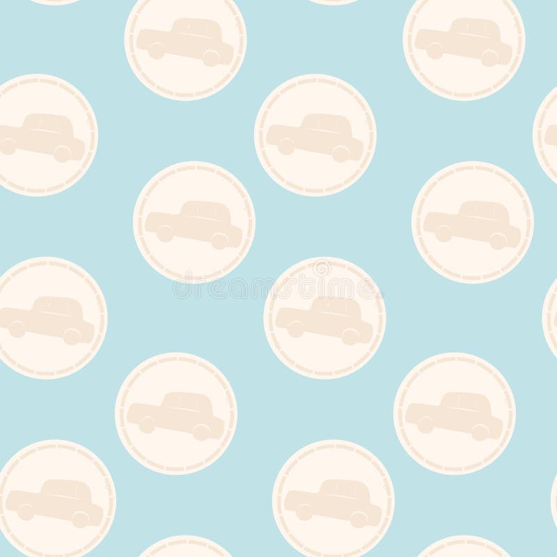 Seamless Pattern with Cars on a Circle Background for Children Stock ...