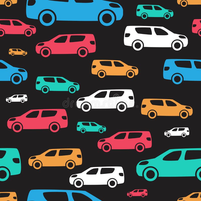 Seamless pattern with cars stock vector. Illustration of colorful ...