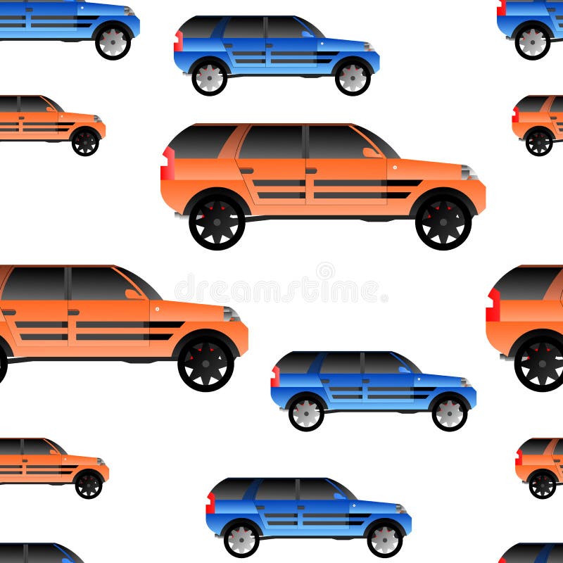 Seamless Pattern with Cars for Illustrations and Stock Vector ...