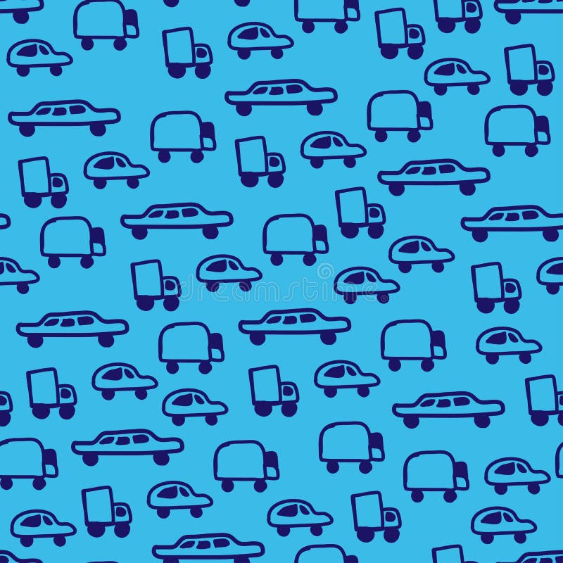 Seamless pattern with cars stock vector. Illustration of drawing - 74715669