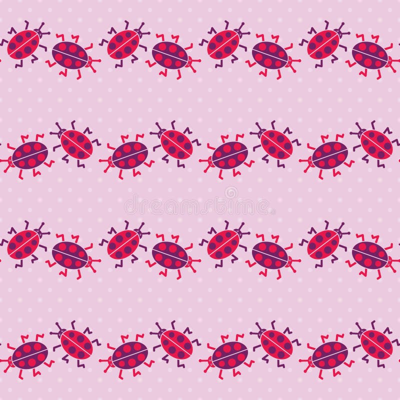 Seamless Pattern with Cartoon Bugs Stock Vector - Illustration of ...