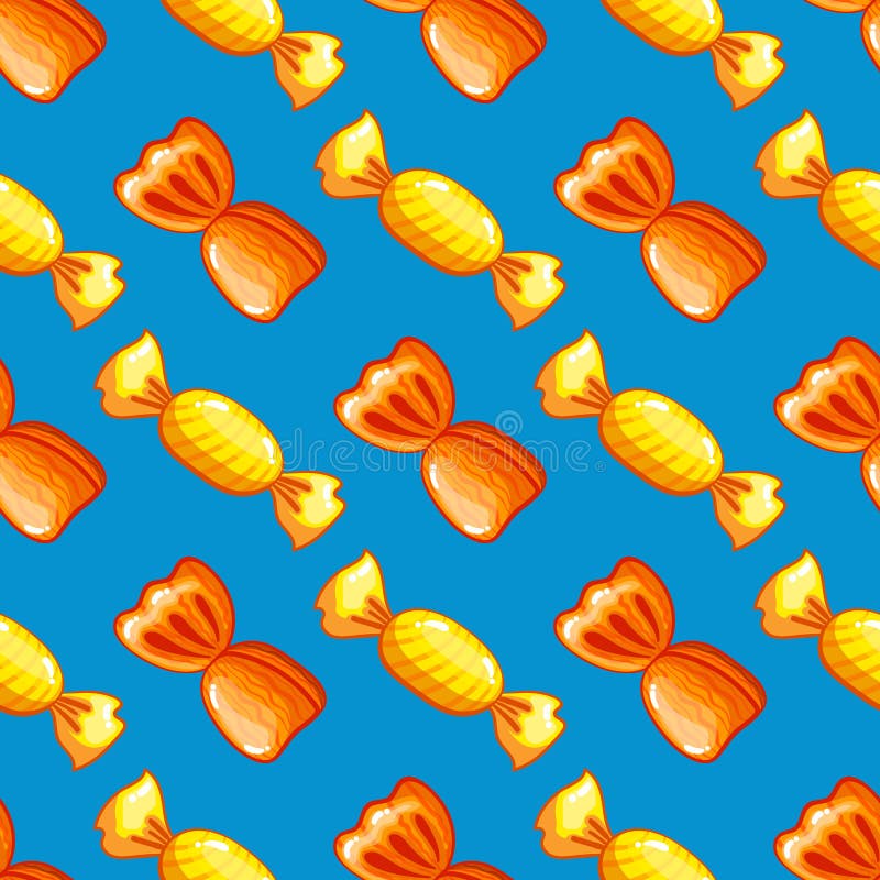Seamless Pattern with Cartoon Cute Tasty Candy Stock Vector ...