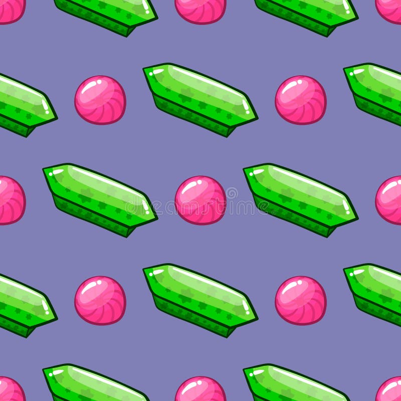 Seamless Pattern with Cartoon Cute Tasty Candy Stock Vector ...