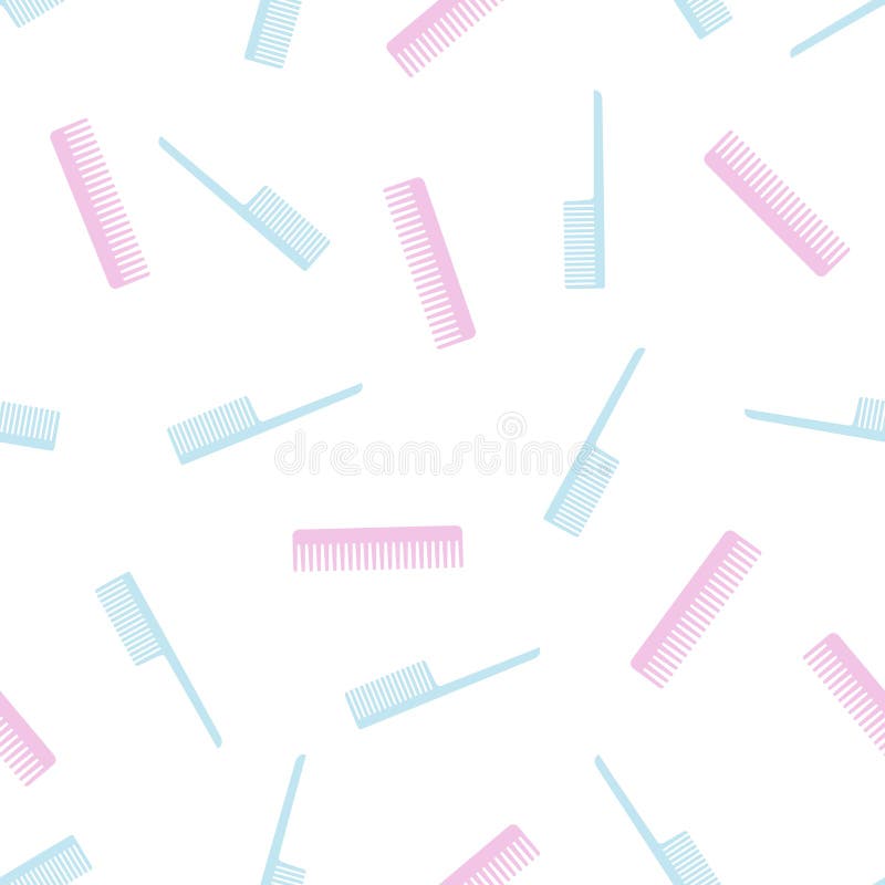 Seamless Pattern with Cartoon Hair Combs, Vector Illustration Stock ...