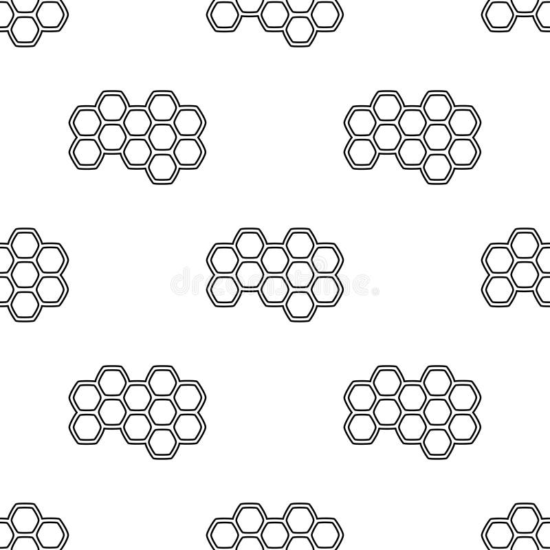 Seamless Pattern with Cartoon Honeycomb Stock Vector - Illustration of ...