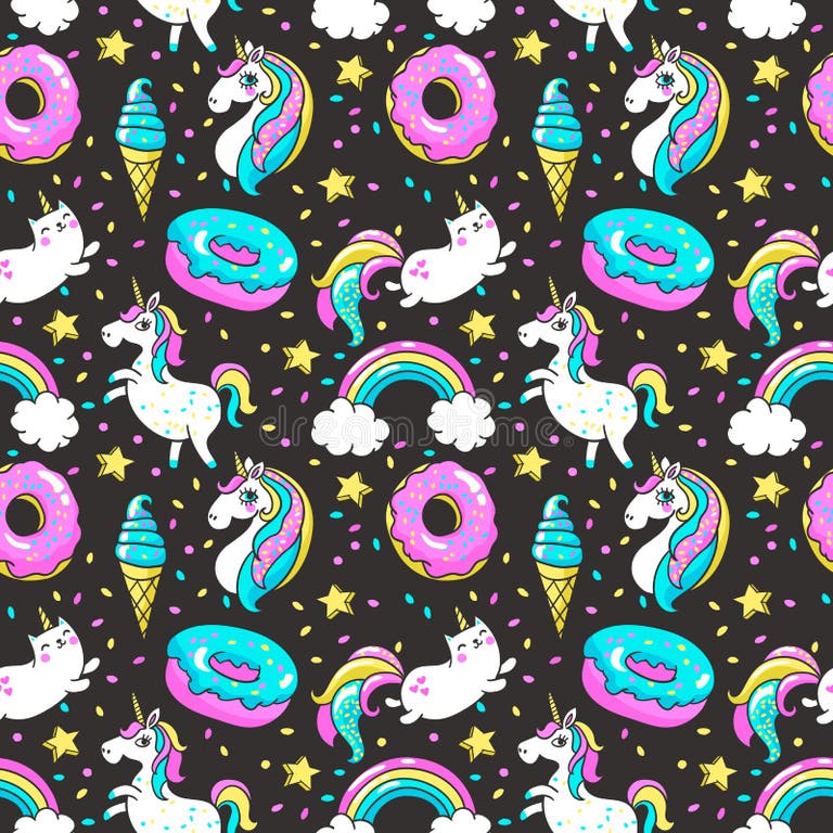 Seamless Pattern in Cartoon 80s-90s Comic Style. Stock Vector ...