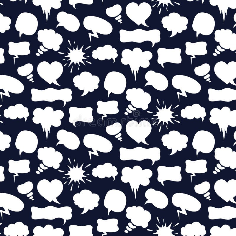 Seamless Pattern with Cartoon Speech Bubbles. Stock Vector ...