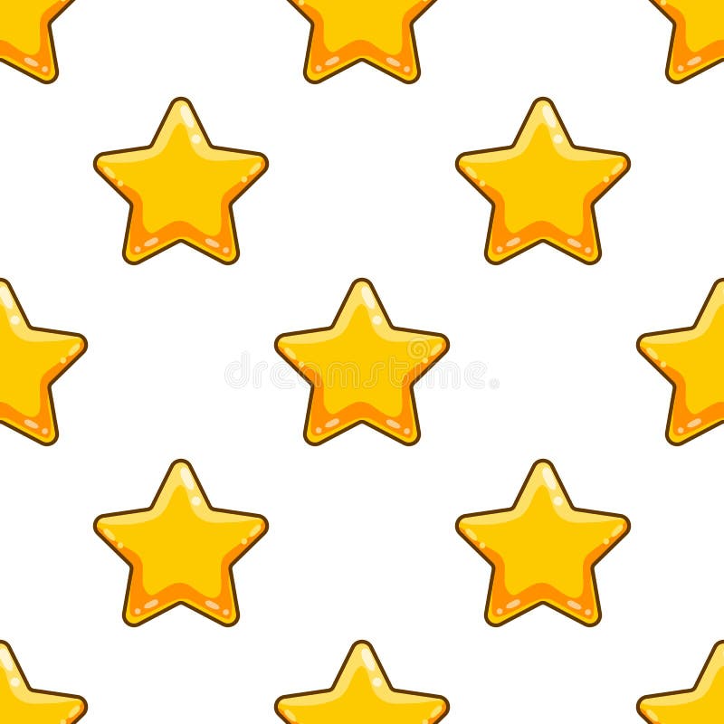 Seamless Pattern with Cartoon Star Stock Illustration - Illustration of ...
