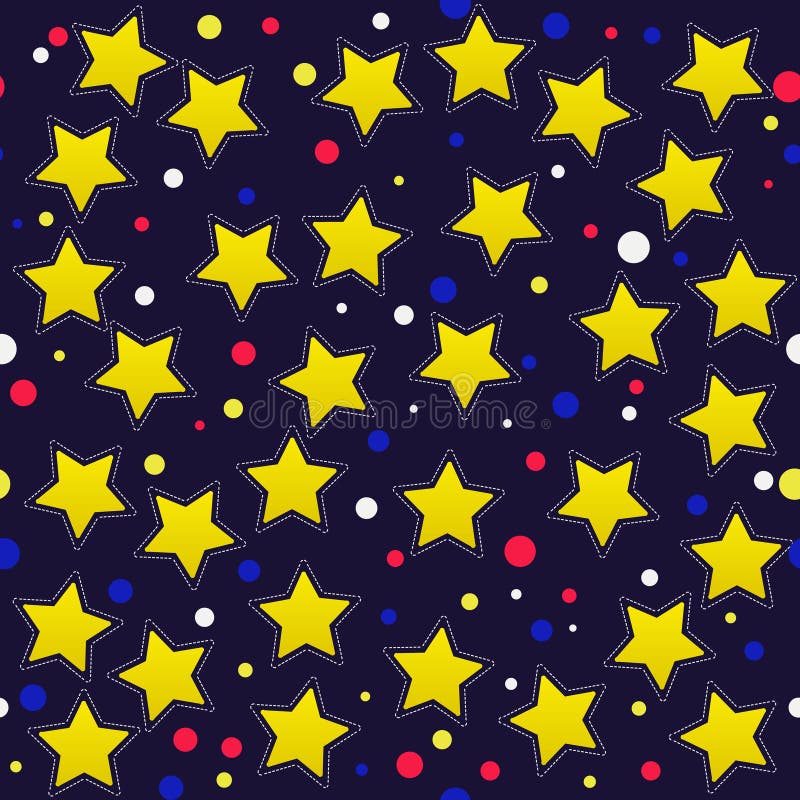 Seamless Pattern With Cartoon Stars Stock Vector - Illustration of star ...