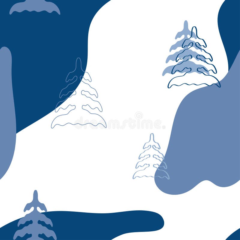 Seamless Pattern with Cartoon Trees on a Neutral Background. Simple ...