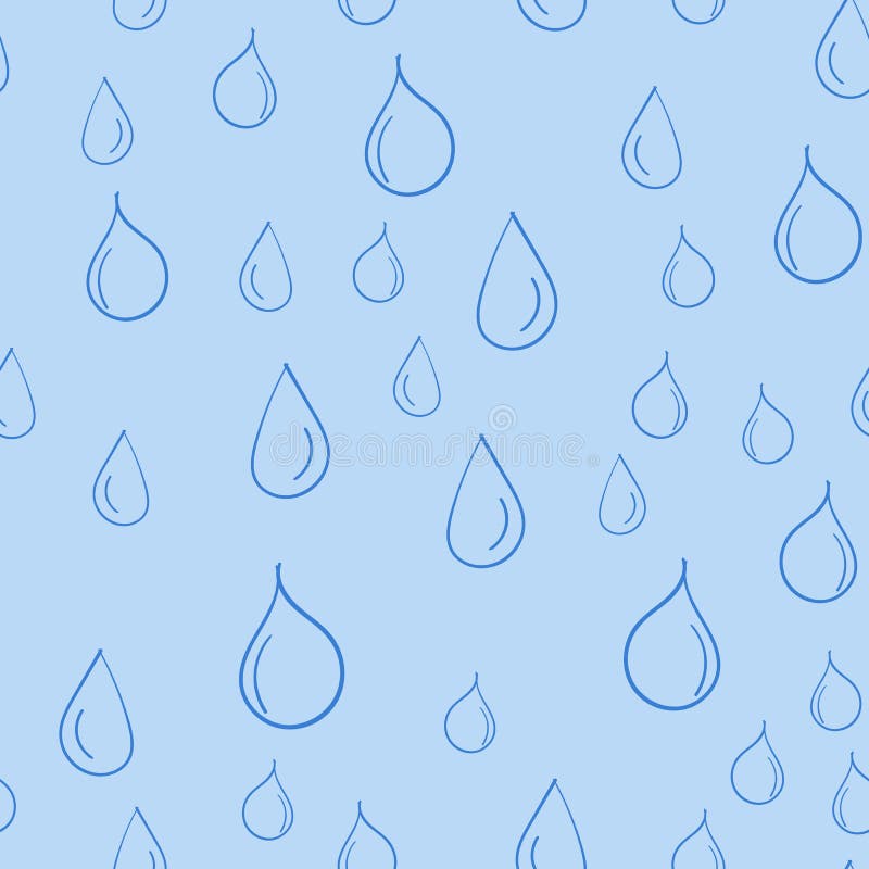 Seamless Pattern of Cartoon Water Drop Stock Vector - Illustration of ...