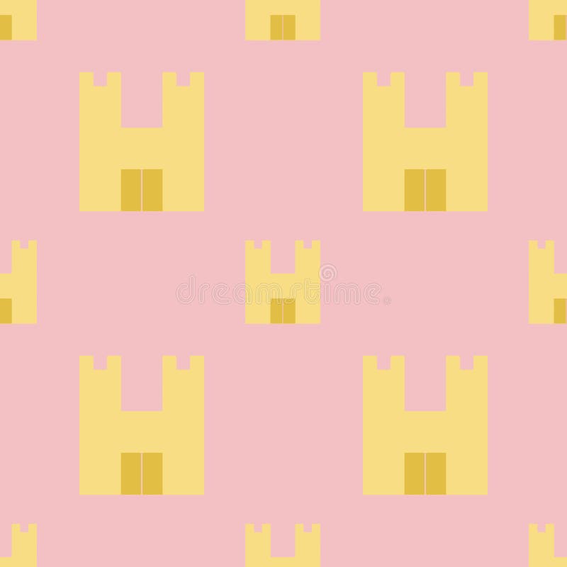 A Seamless Pattern of a Castle or Palace, in Vector in Pink Gold and ...