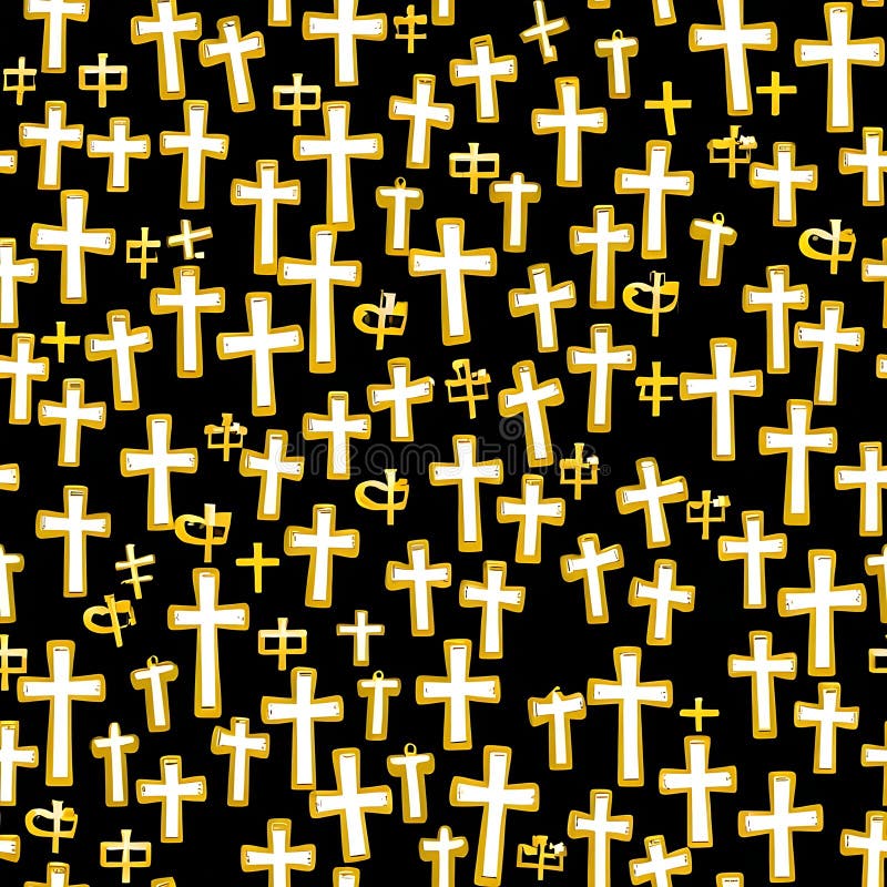 Seamless Pattern of Catholic Holy Grail and Cross Stock Illustration ...