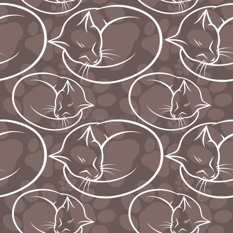 Seamless pattern with cats stock vector. Illustration of background ...