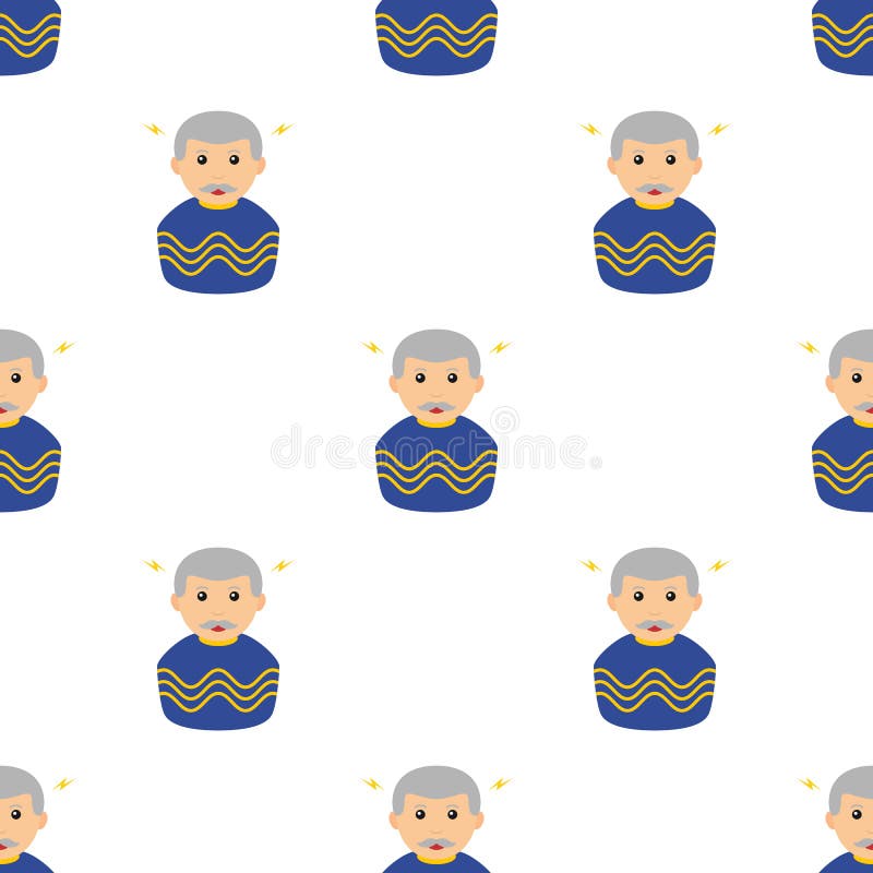 Wizard Avatar Flat Icon Seamless Pattern Stock Vector - Illustration of ...