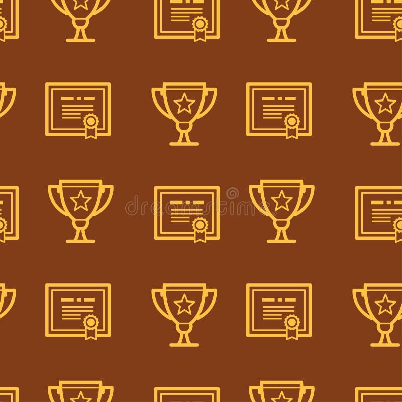 Seamless Pattern with Certificate and Awards. Stock Vector ...