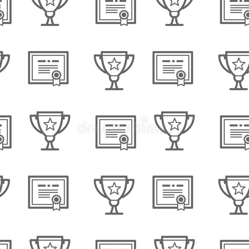 Seamless Pattern with Certificate and Awards. Stock Vector ...