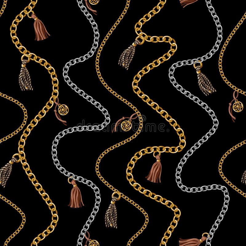 Seamless Pattern with Chain for Fabric Design. Vector. Stock ...