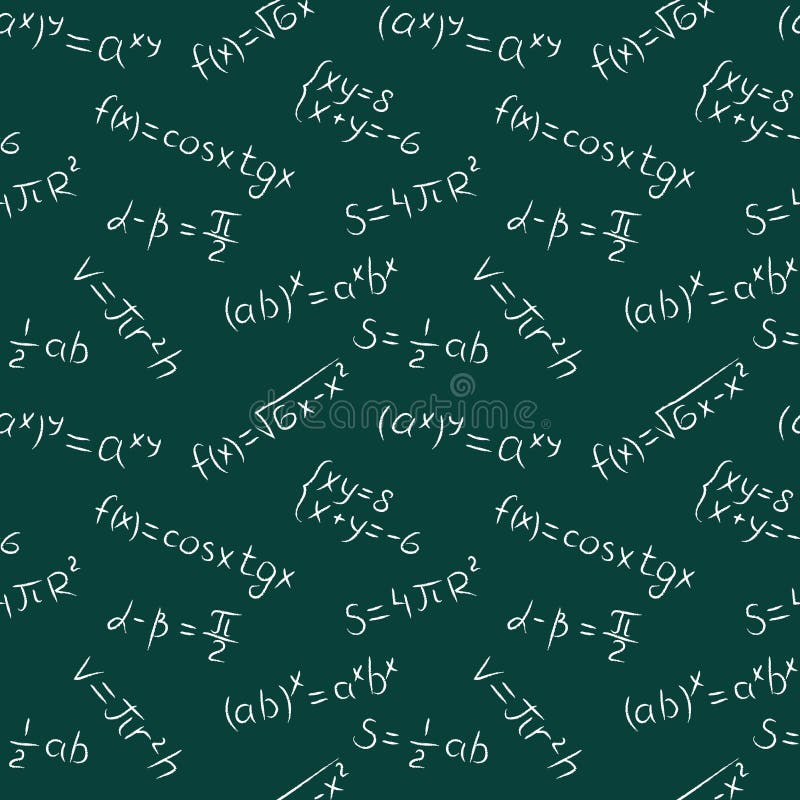 Seamless Pattern of Chalk Set of Mathematical Theory Formula Stock ...