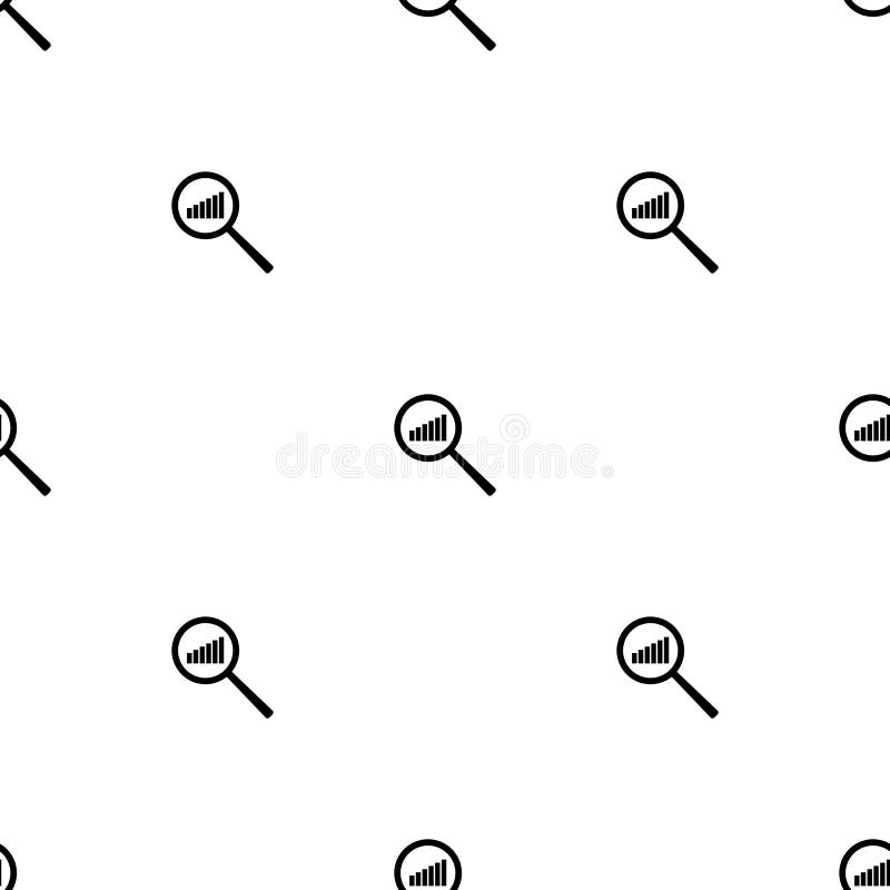 Seamless Pattern with Chart Icon. Increase Schedule in Magnifier ...