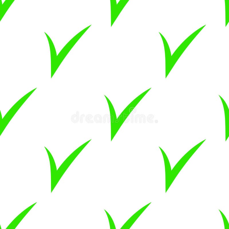 Seamless Pattern with Check Marks. Green Color. Vector Illustration ...