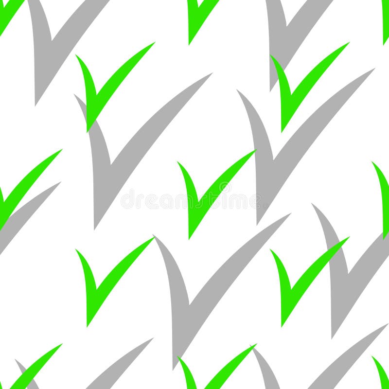 Seamless Pattern with Check Marks with Shadow. Green Color. Vector ...