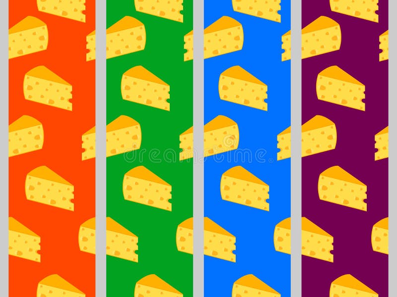 Seamless Pattern with Cheese. Cheese with Holes. Set. Stock Vector ...