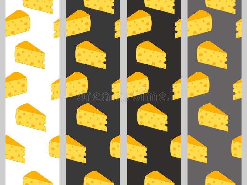 Seamless Pattern with Cheese. Cheese with Holes. Set. Stock Vector ...