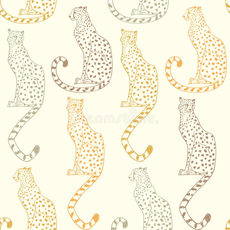Seamless pattern cheetah stock vector. Illustration of nature - 75998217